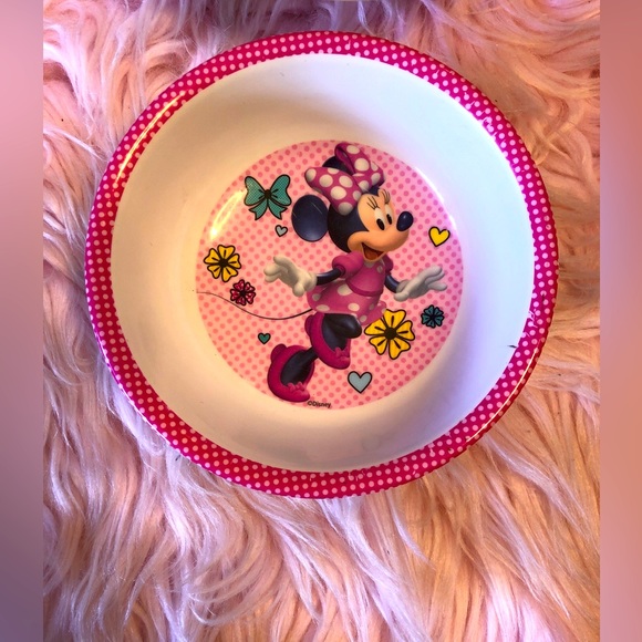 Disney | Dining | Minnie Mouse Bowl Vintage Pink White | Poshmark